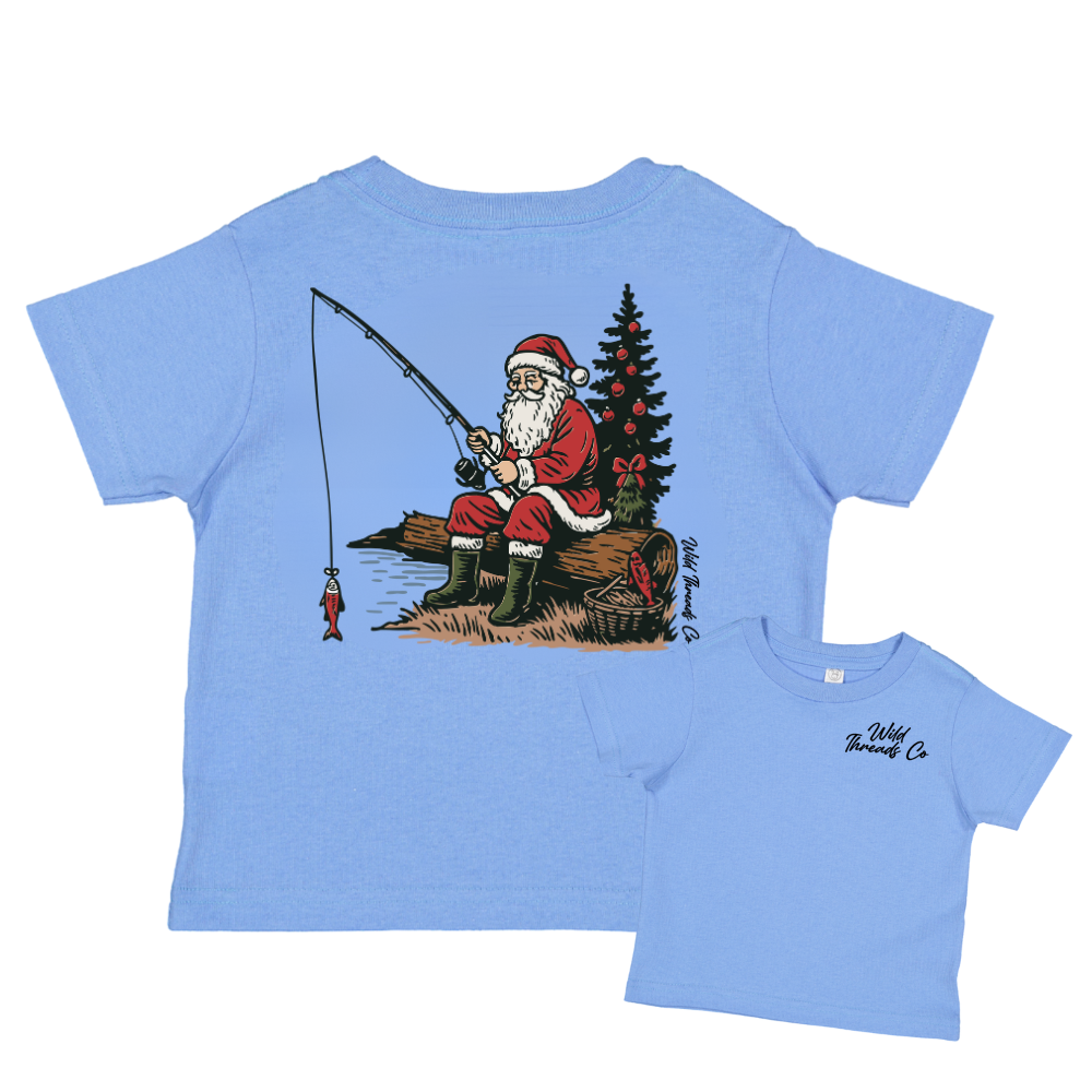 Free Fishing Santa Tee